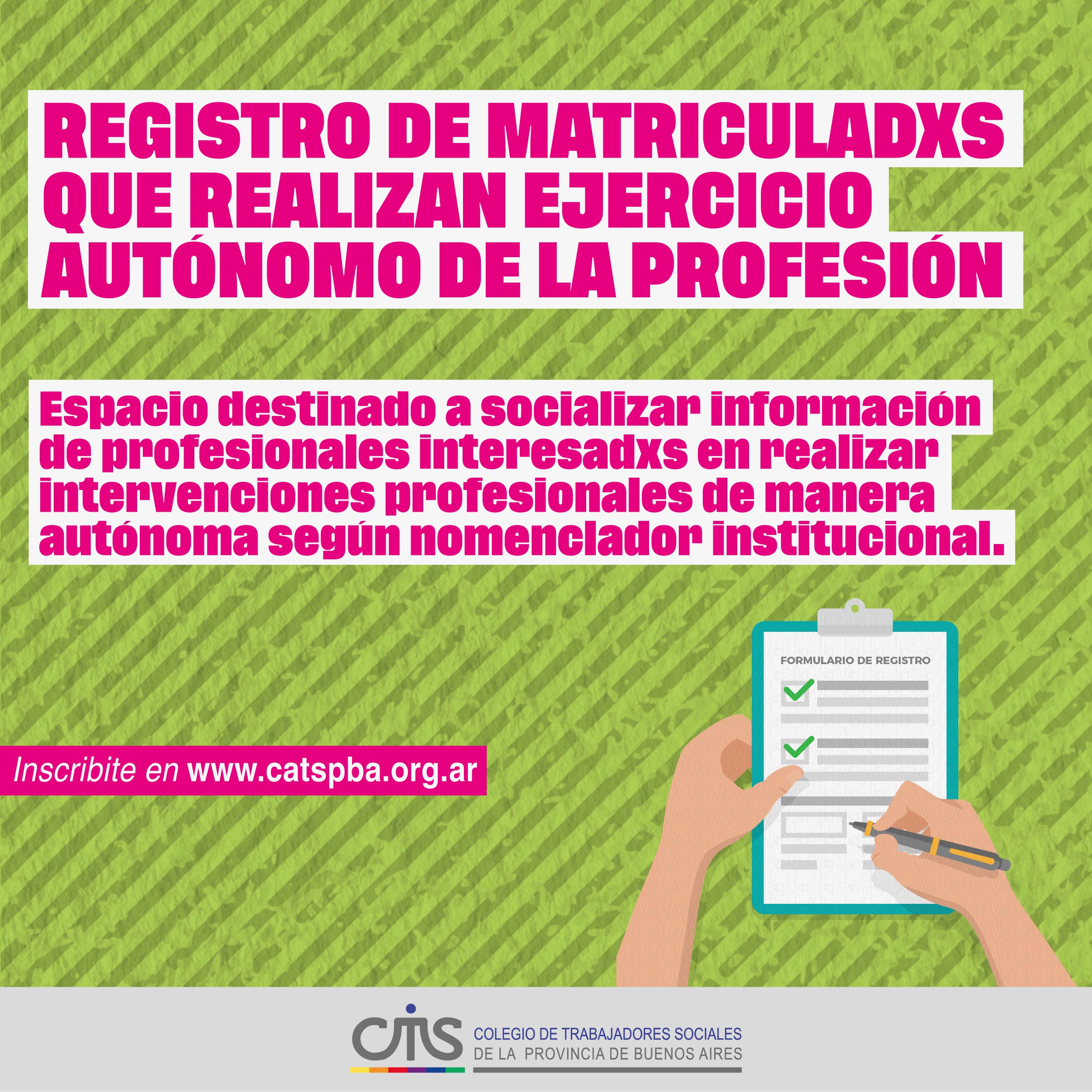 El Colegio de ´Trabajadores Sociales abrió un registro para ...